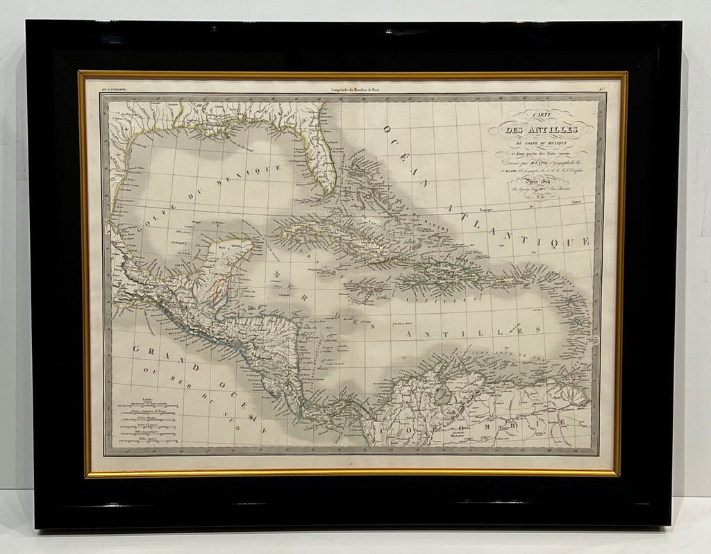 ORIGINAL 1836 ANTIQUE ATLAS MAP OF THE ANTILLES, THE GULF OF MEXICO AN ...