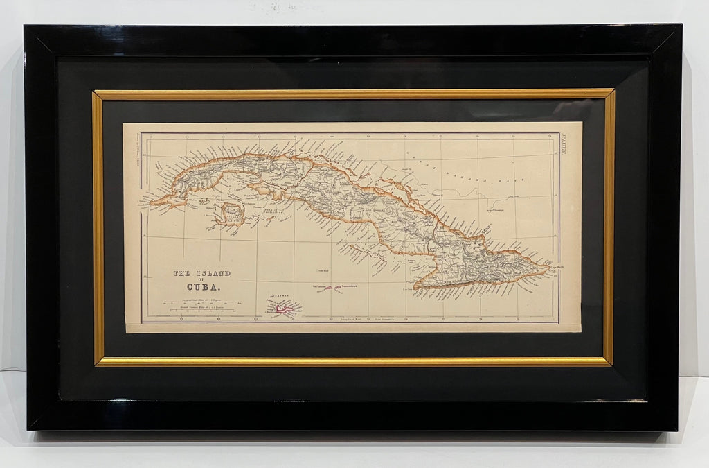 ORIGINAL RARE ANTIQUE 1860 ATLAS MAP OF THE ISLAND OF CUBA – Zazoo Fine ...