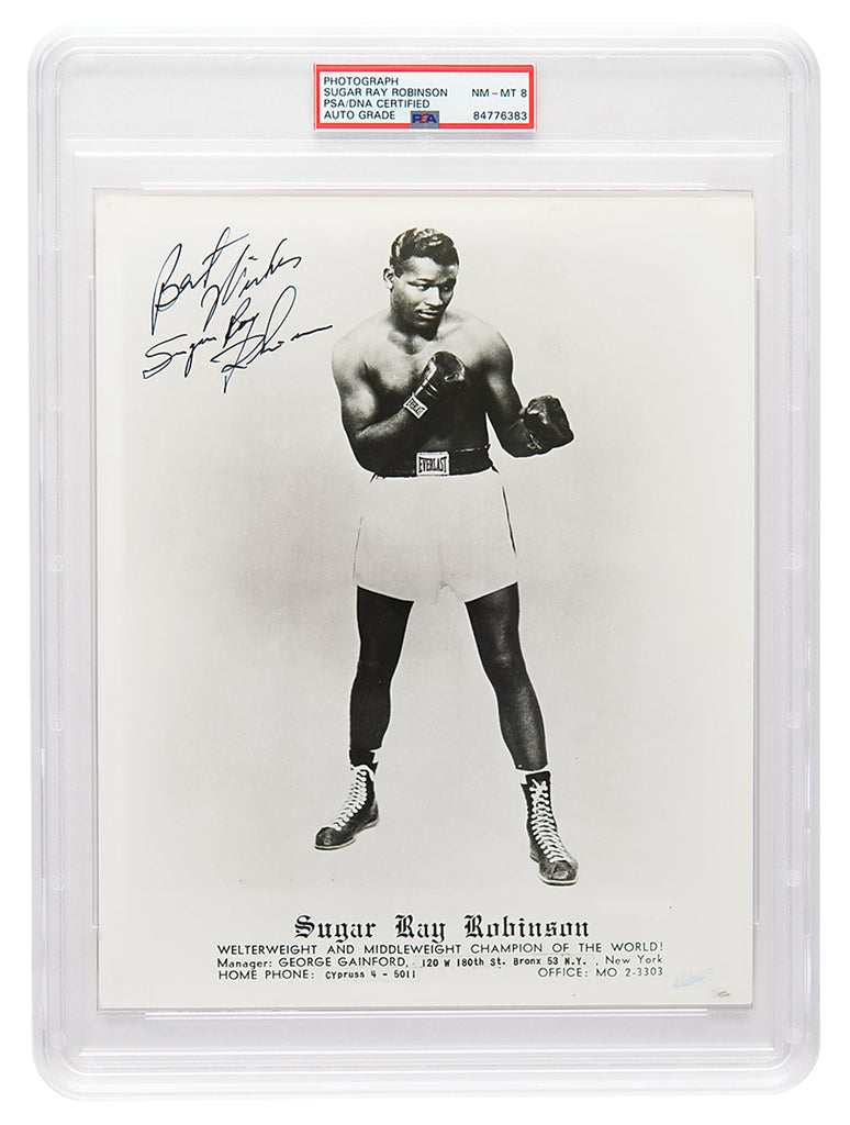 SUGAR RAY ROBINSON SIGNED PUBLICITY PHOTOGRAPH – Zazoo Fine Art Gallery