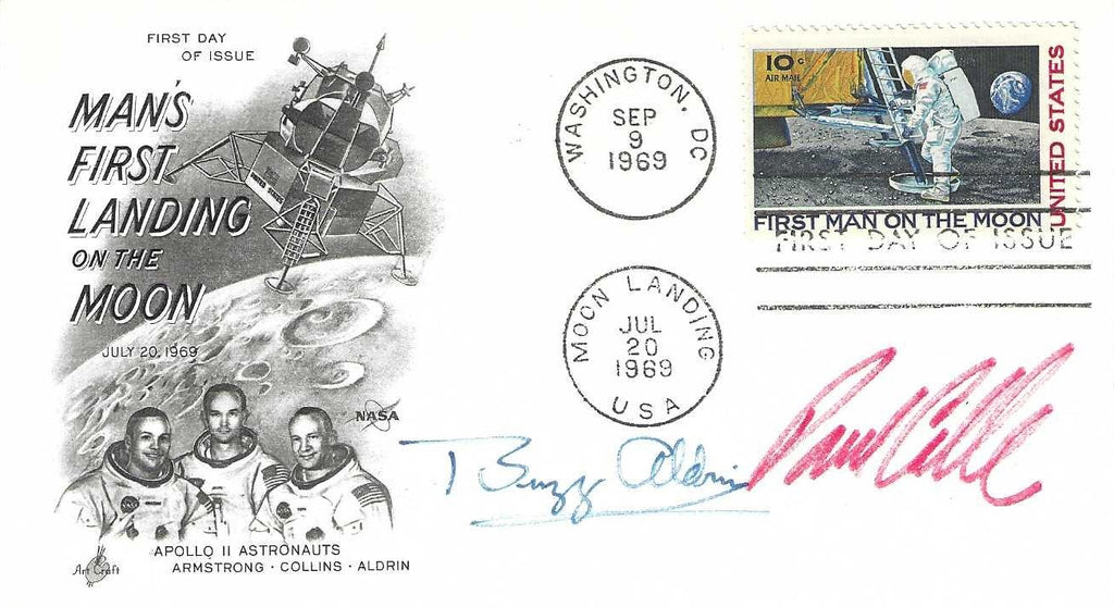 APOLLO 11 OFFICIAL NASA PORTRAIT HAND-SIGNED BY BUZZ ALDRIN WITH FIRST ...