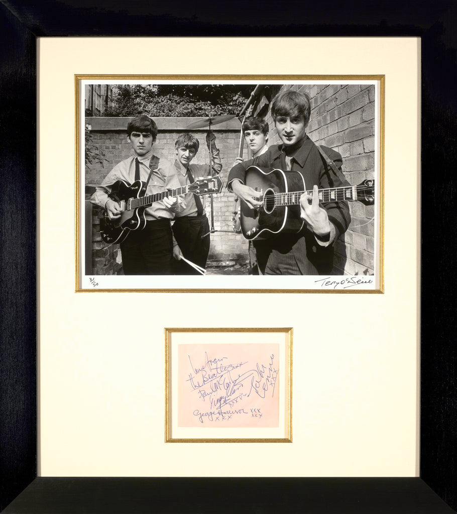 ORIGINAL BEATLES AUTOGRAPHS WITH HISTORIC FINE ART PHOTOGRAPH – Zazoo ...