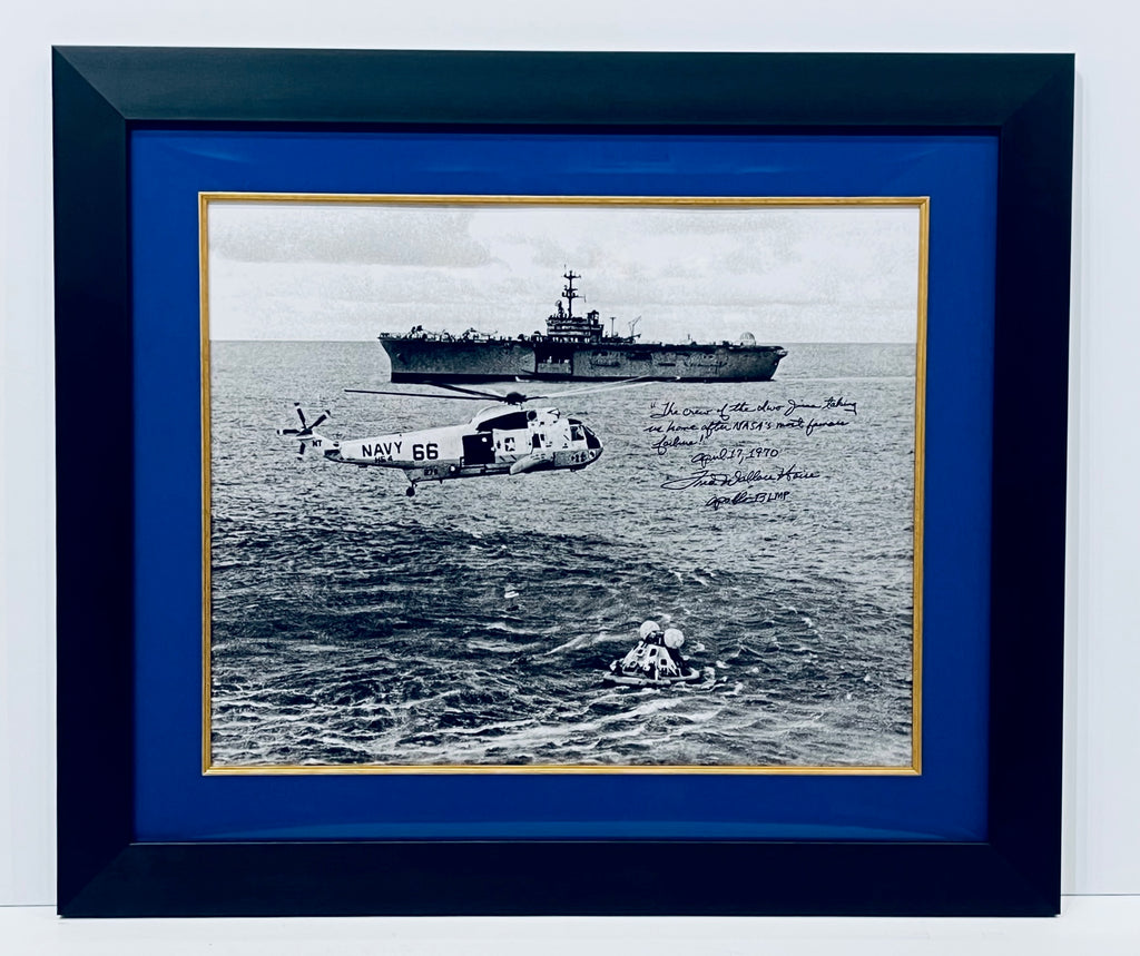 APOLLO 13 RECOVERY~ USS IWO JIMA PHOTOGRAPH HAND-SIGNED BY FRED HAISE ...