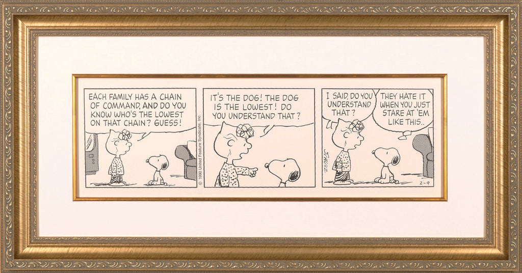 SIGNED CHARLES SCHULZ ORIGINAL PEANUTS COMIC STRIP – Zazoo Fine Art Gallery